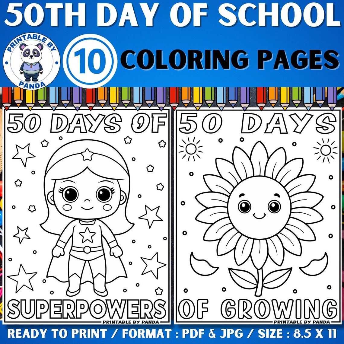 50th Day of School Coloring Sheet Activities Printable Worksheet for ...