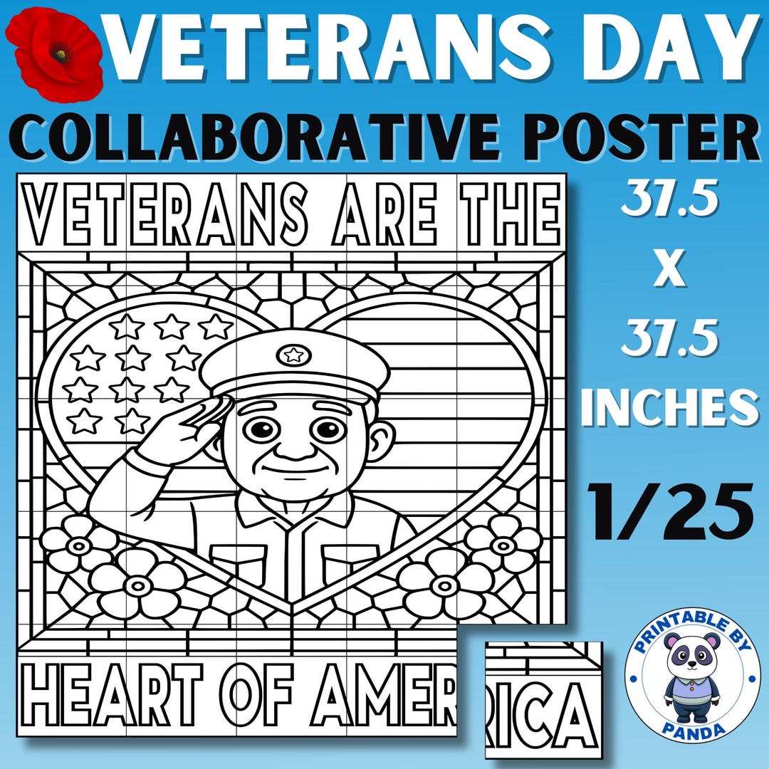 Veterans Day Collaborative Poster Art Projects - Veterans Day Coloring ...