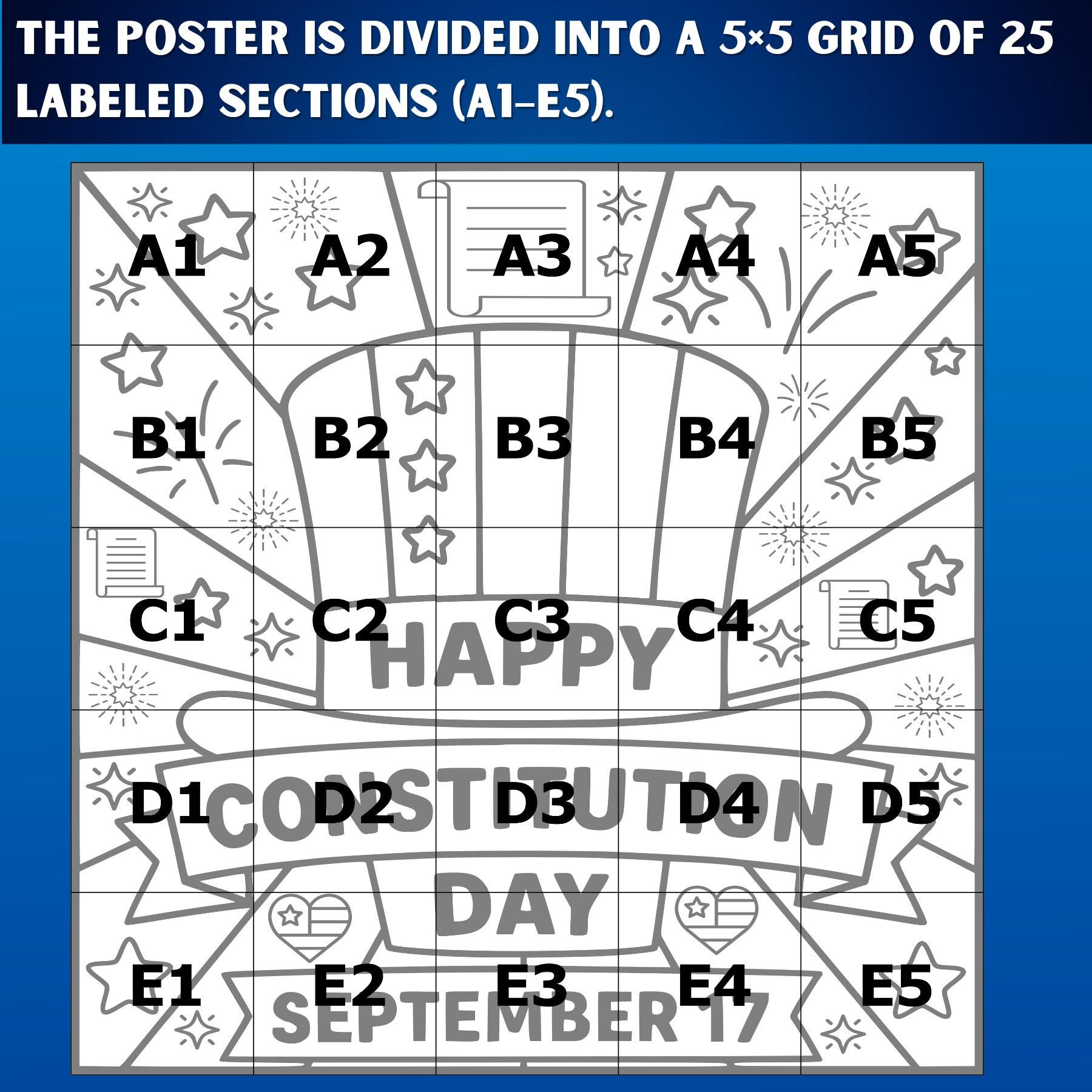 Constitution Day Collaborative Coloring Poster: Classroom Art Project ...