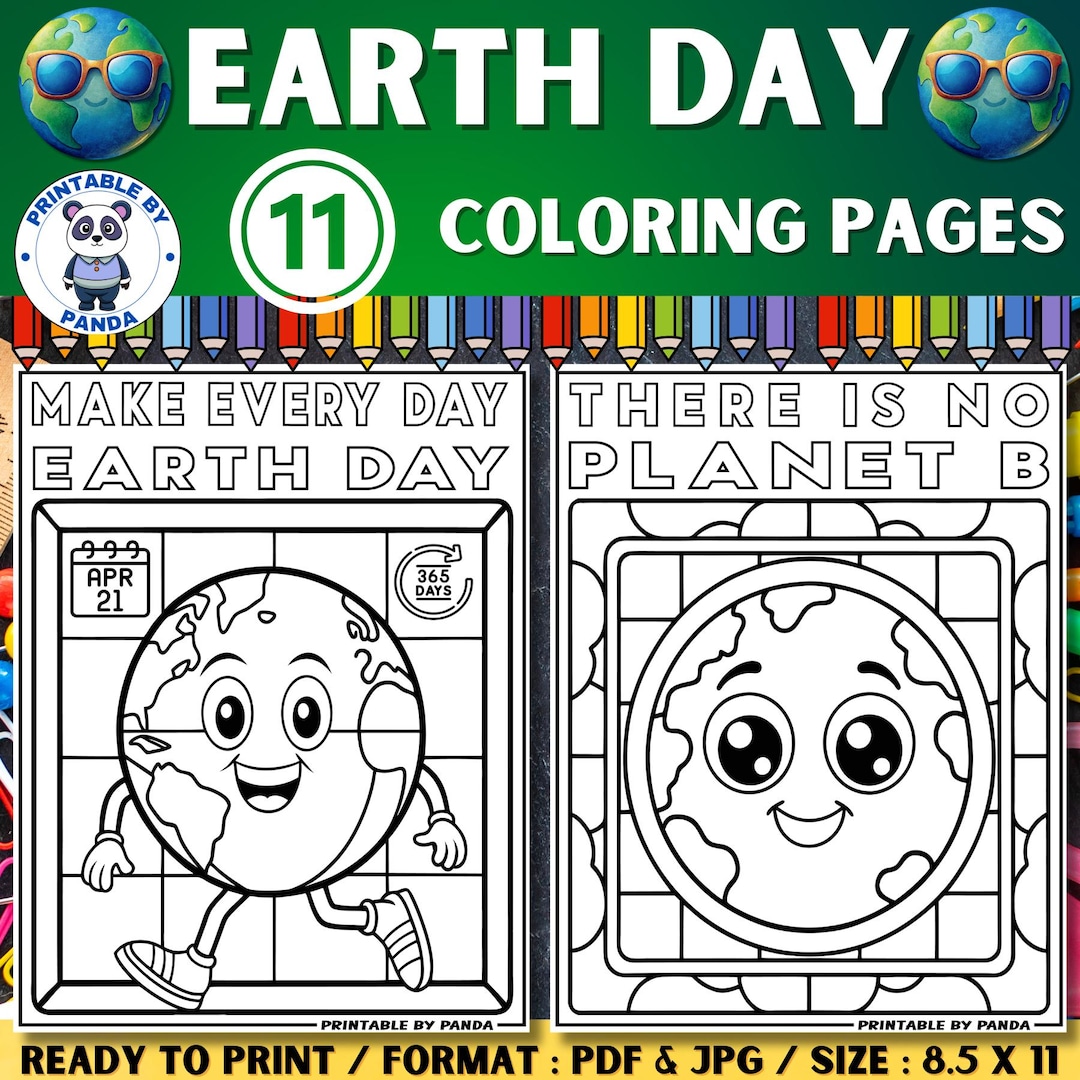 Earth Day Coloring Pages Sheets Printable for Kids - Earth Day ...