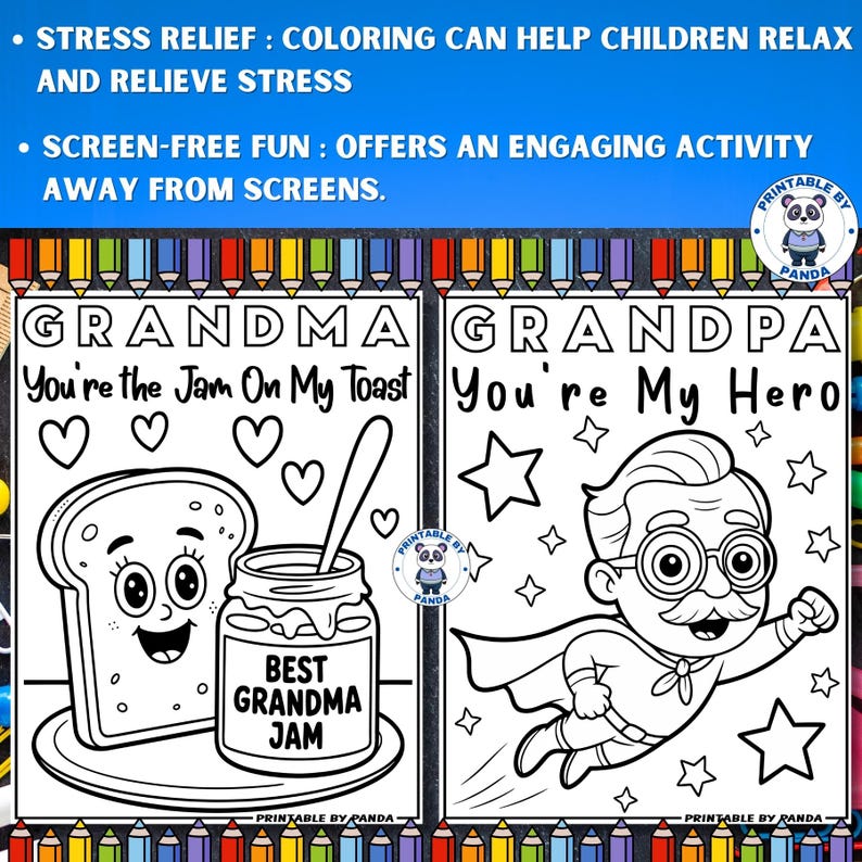 Grandparents Day Coloring Pages: Kids Activity, Card Template (PDF ...