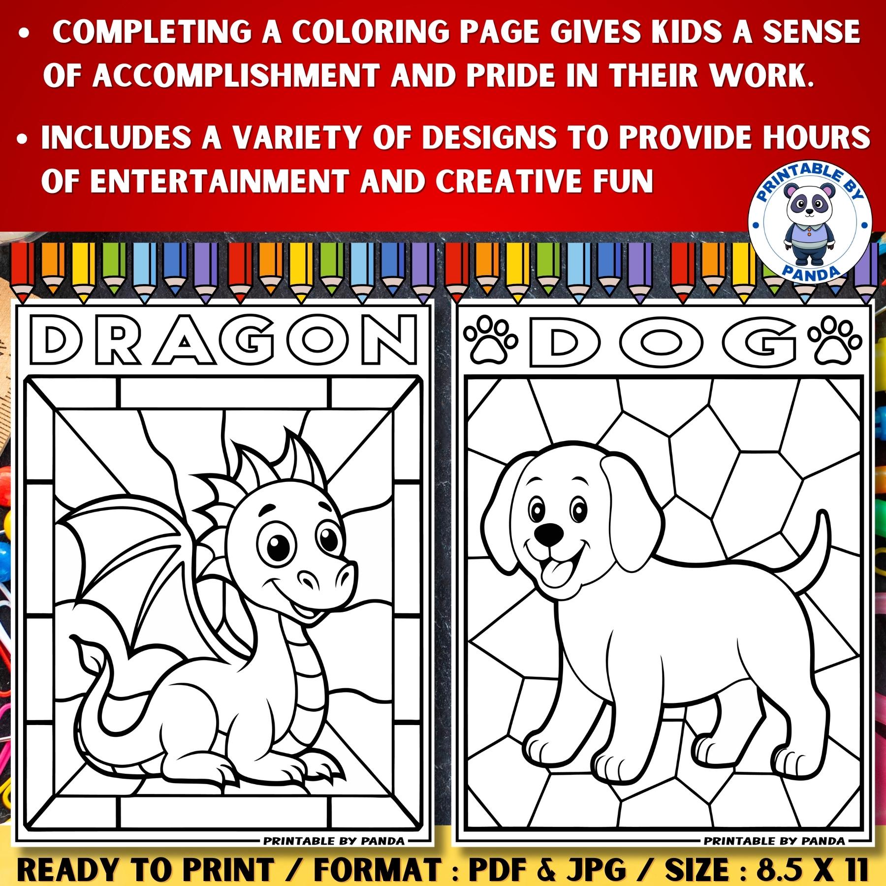 Chinese New Year Zodiac Animals Coloring Pages for Kids (PDF & JPG) - Etsy