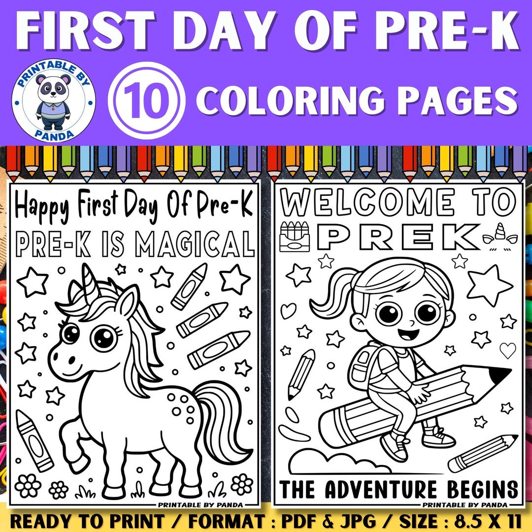 Welcome to First Day of Prek Coloring Sheets Page Printable - Prek ...