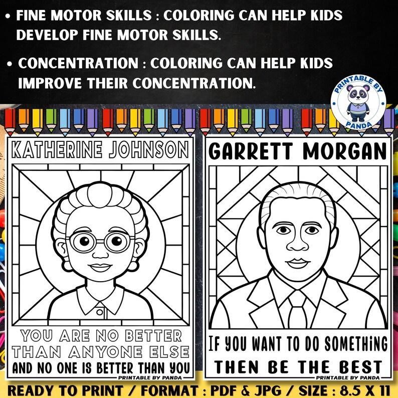 Black History Month Coloring Pages Sheets Activity Printable for Kids ...