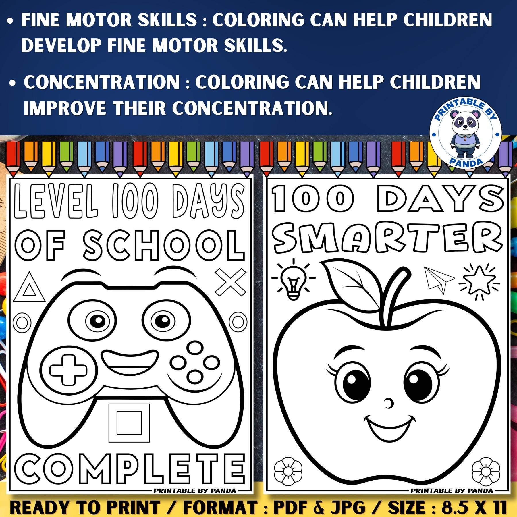 100th Day of School Coloring Pages Sheet Printable : 100 Days of School ...