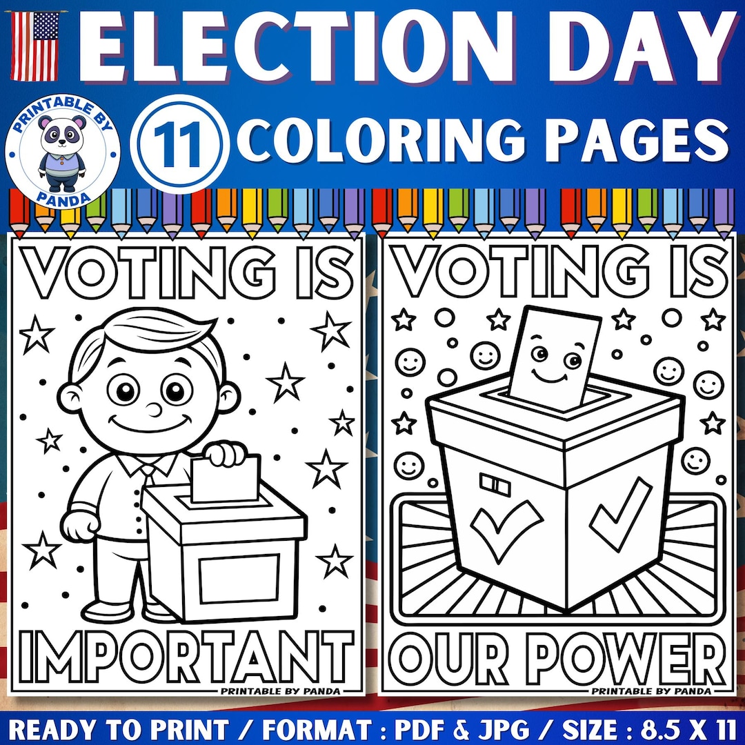 Election Day Coloring Pages Activities for Kids Printable Worksheets ...