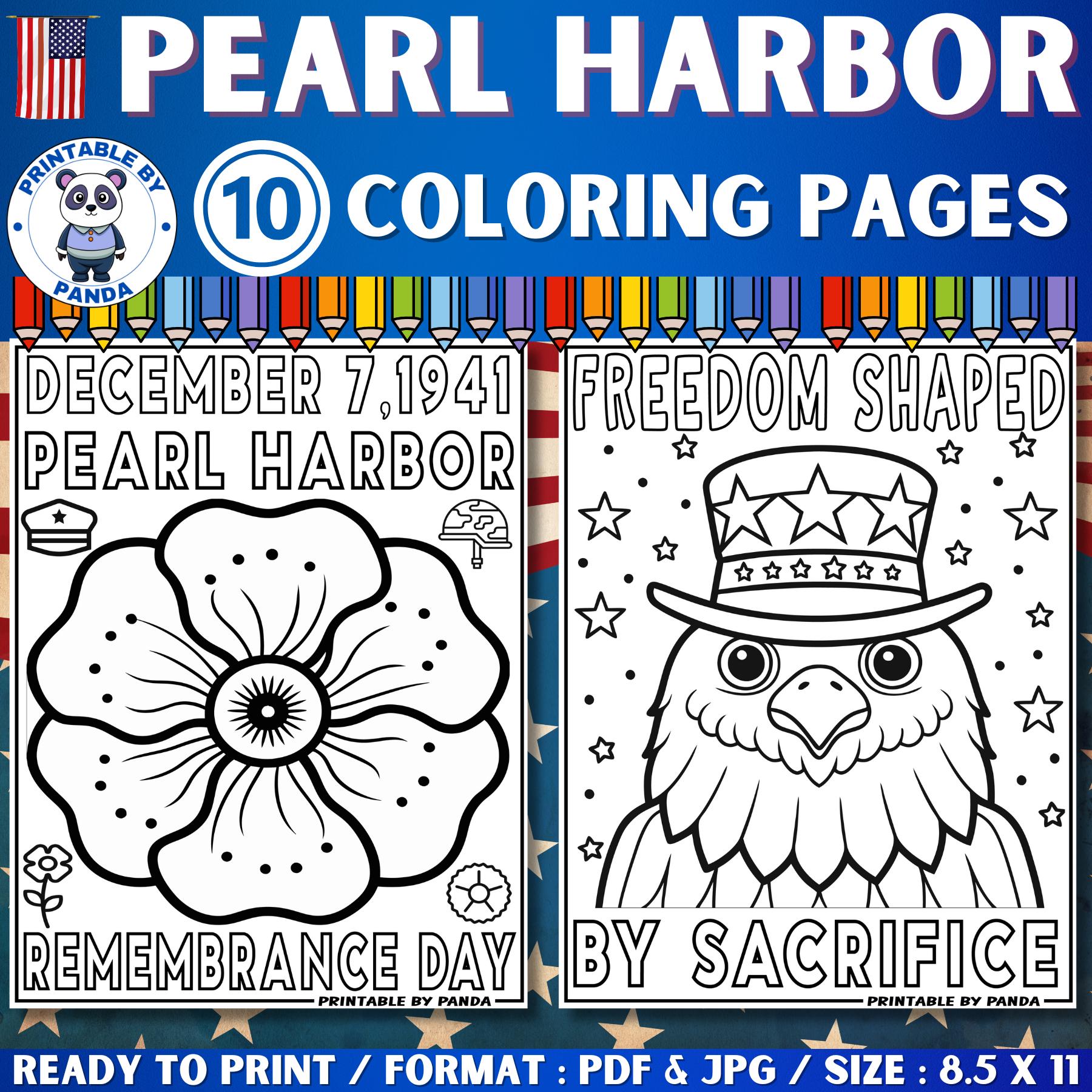 Pearl Harbor Coloring Pages Pearl Harbor Remembrance Day Card Pearl ...