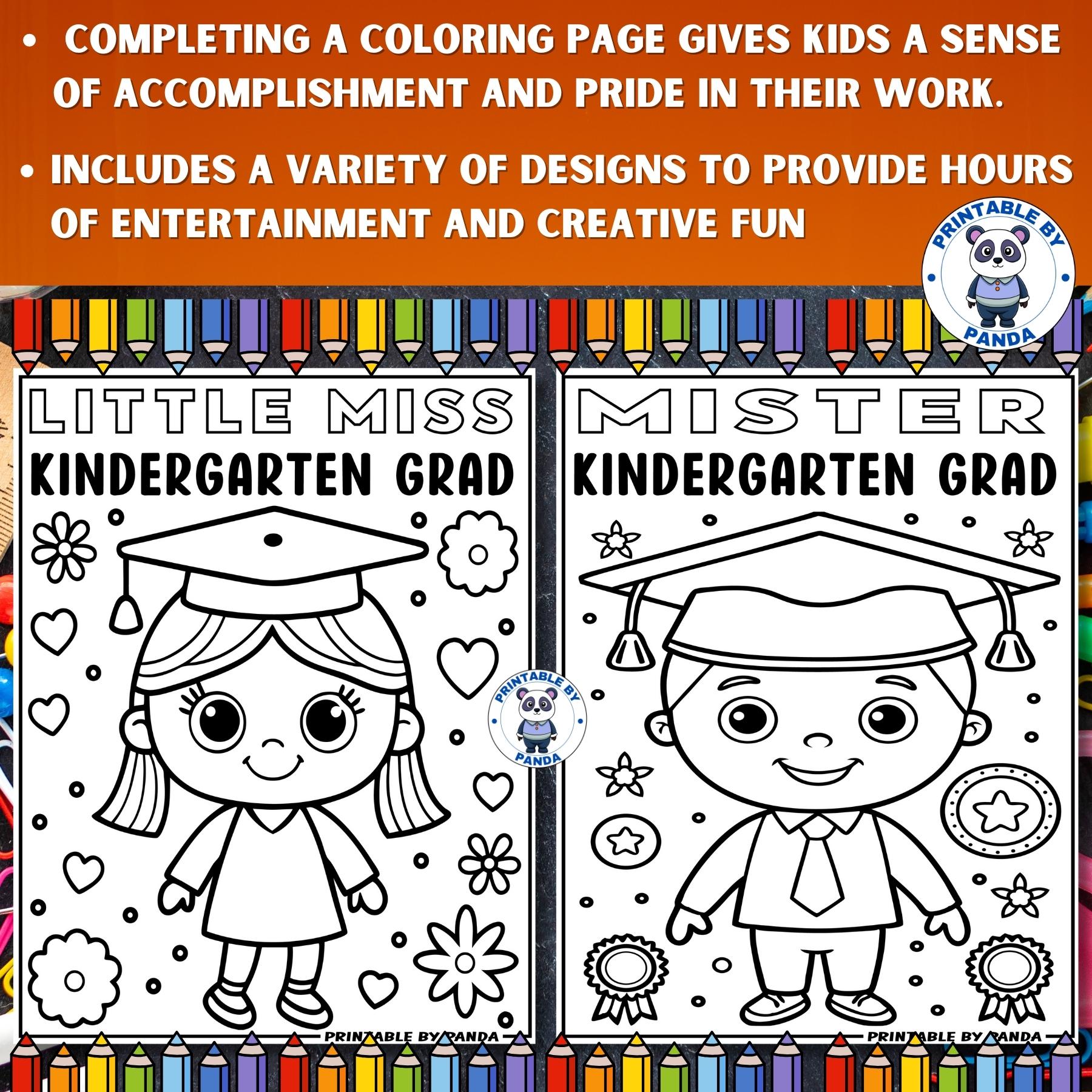 Kindergarten Graduation Coloring Pages: End of Year Activities (PDF ...