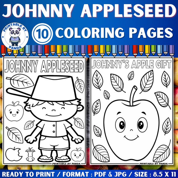 Johnny Appleseed Clipart - Etsy