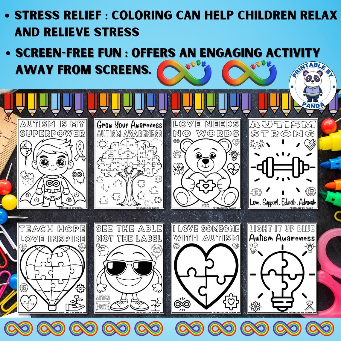 Autism Acceptance Coloring Pages Autism Awareness Coloring Pages Book ...