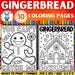 Gingerbread Coloring Pages: Fun Holiday Activity (PDF & JPG) - Etsy