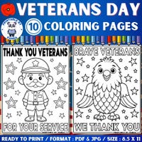 Happy Veterans Day Card, Veterans Day Thank You Card, Coloring ...