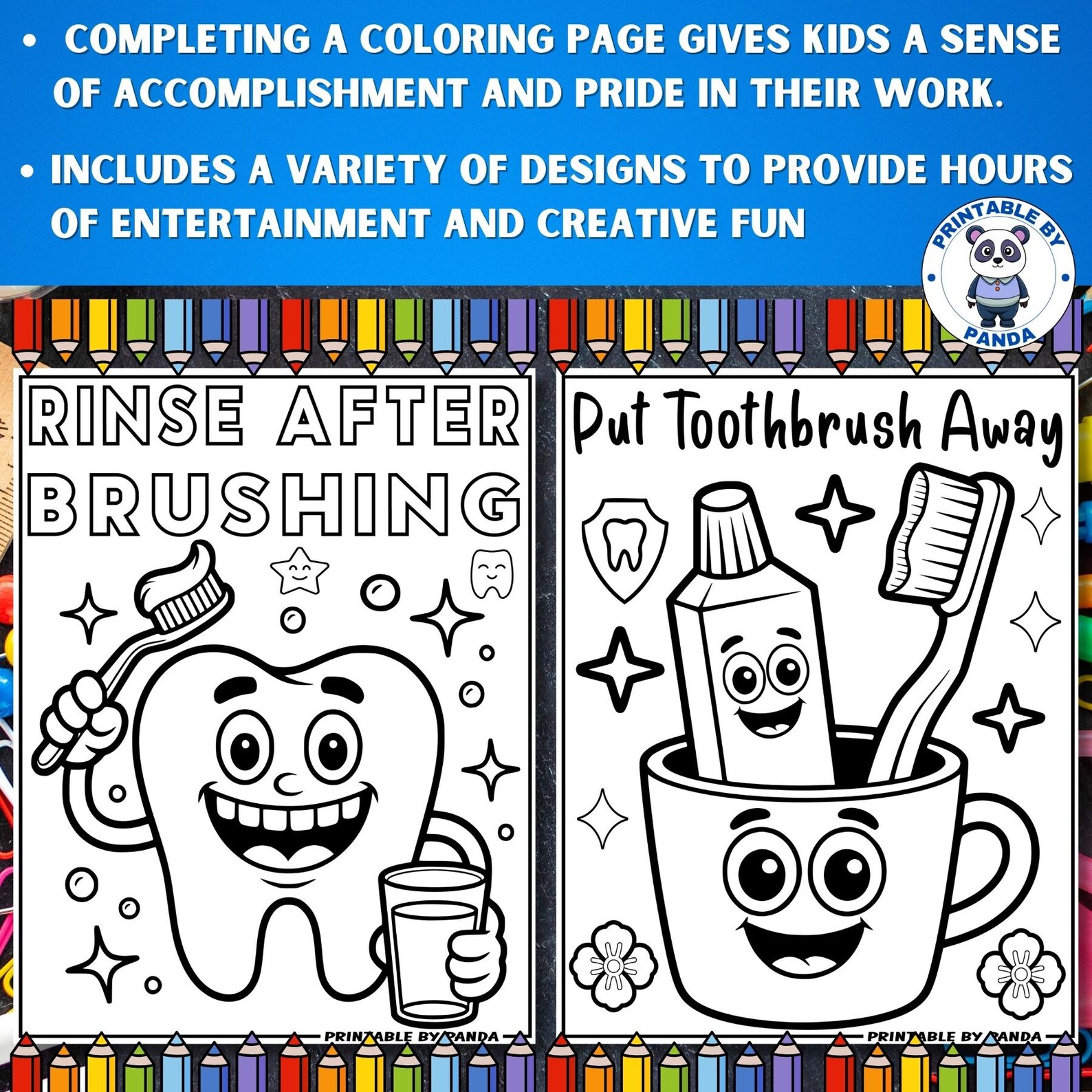 Dental Health Month Coloring Pages Sheets for Kids , Brushing Teeth ...