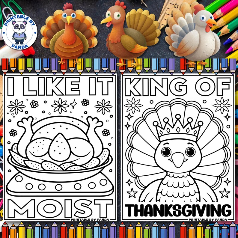 Turkey Thanksgiving Coloring Pages: Gratitude Activities (PDF & JPG) - Etsy