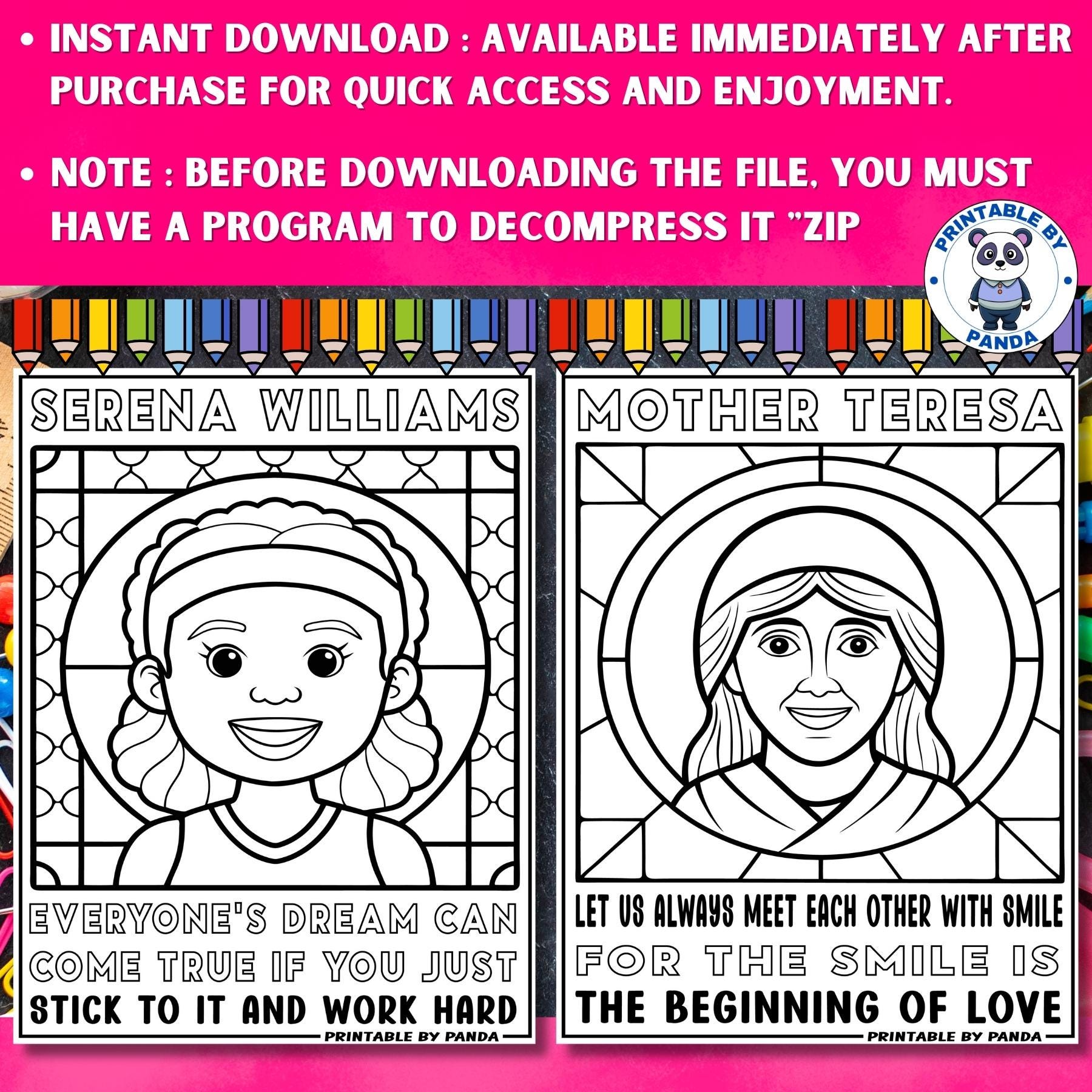 Women's History Month Coloring Book Pages Sheets Poster Printable ...