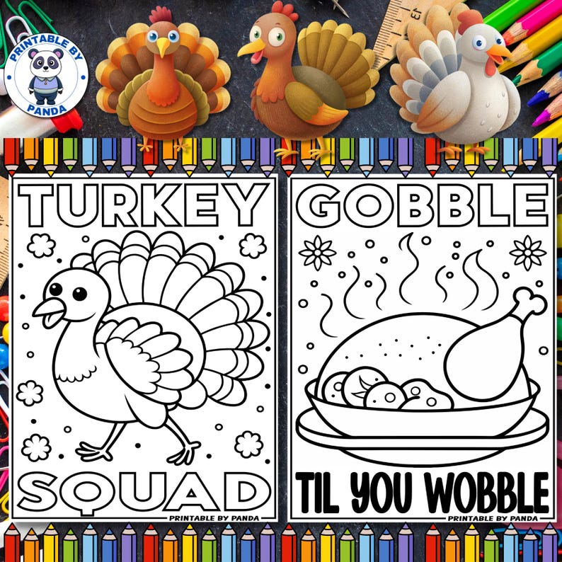Turkey Thanksgiving Coloring Pages: Gratitude Activities (PDF & JPG) - Etsy
