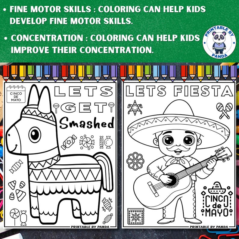 Cinco De Mayo Coloring Pages: Mexican Fiesta Activities (PDF & JPG ...