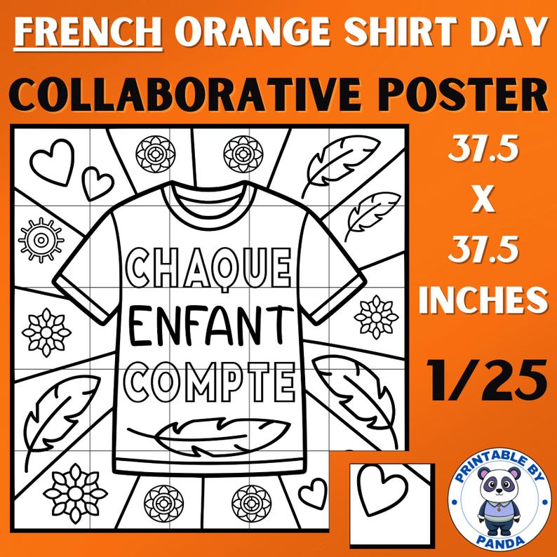 French Orange Shirt Day Collaborative Art Poster - Orange Shirt Day ...