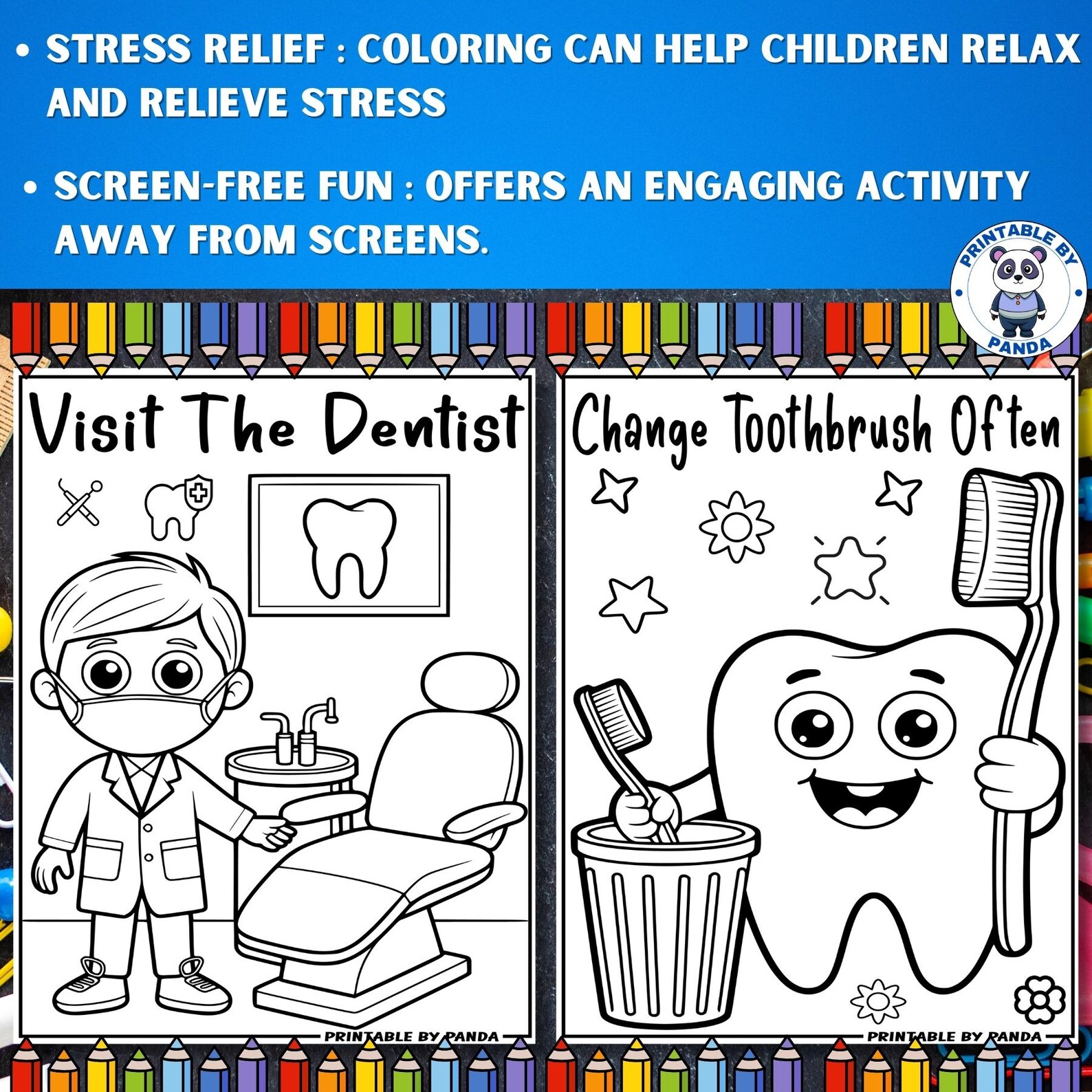 Dental Health Month Coloring Pages Sheets for Kids , Brushing Teeth ...