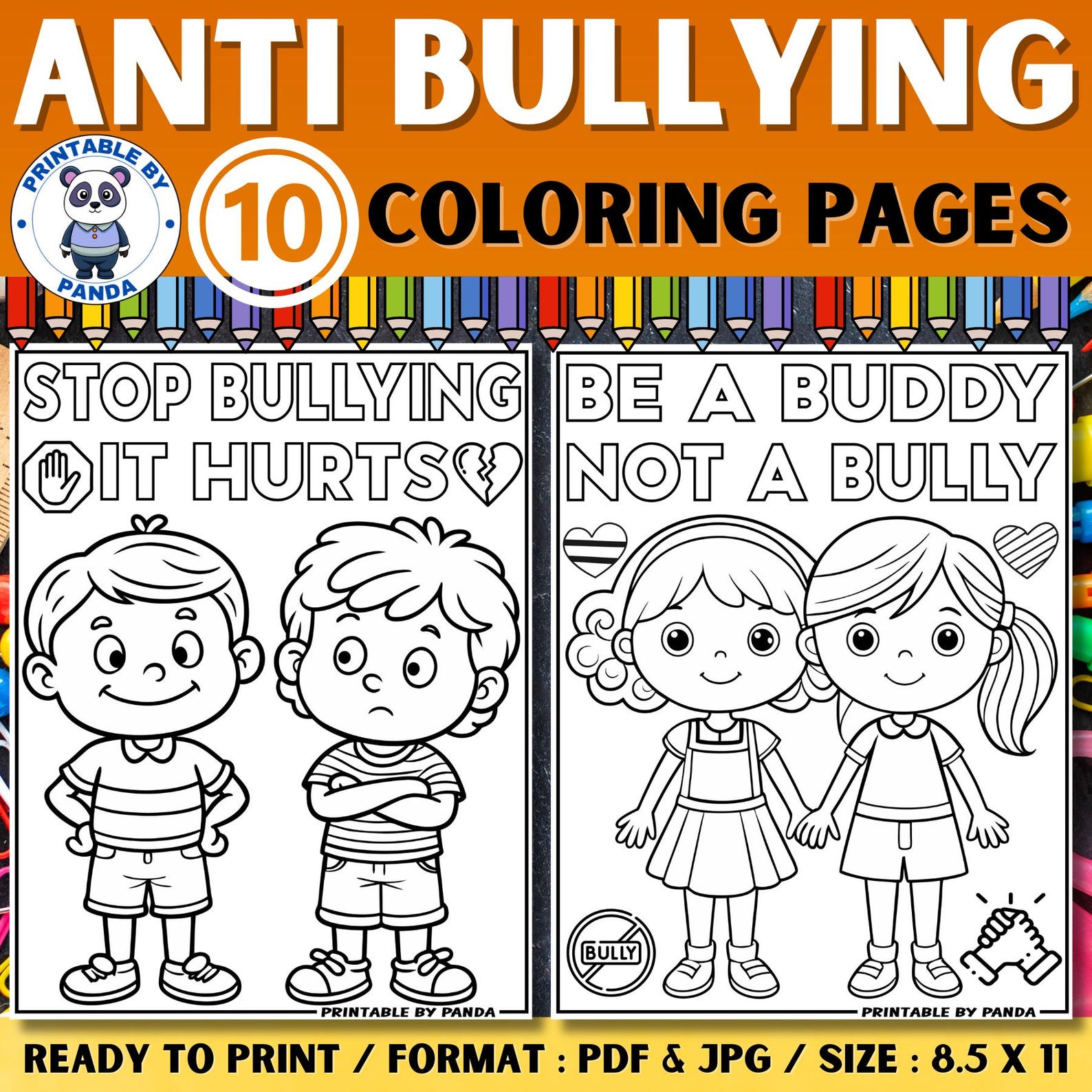 Anti Bullying Coloring Pages Sheets Printable , Anti Bullying Bulletin ...