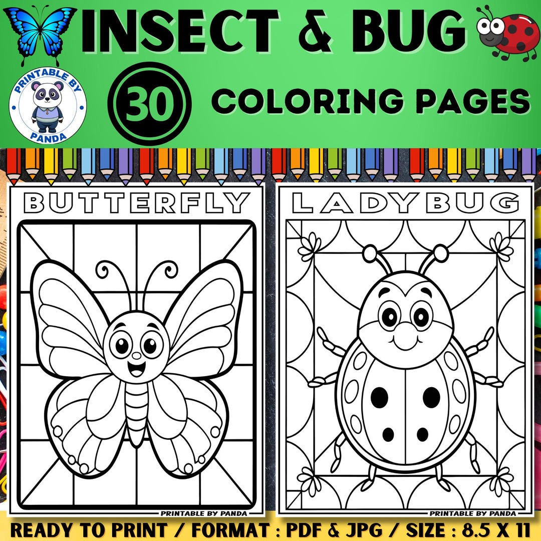 Insect and Bugs Coloring Pages , 40 Designs Activities (PDF & JPG) for ...