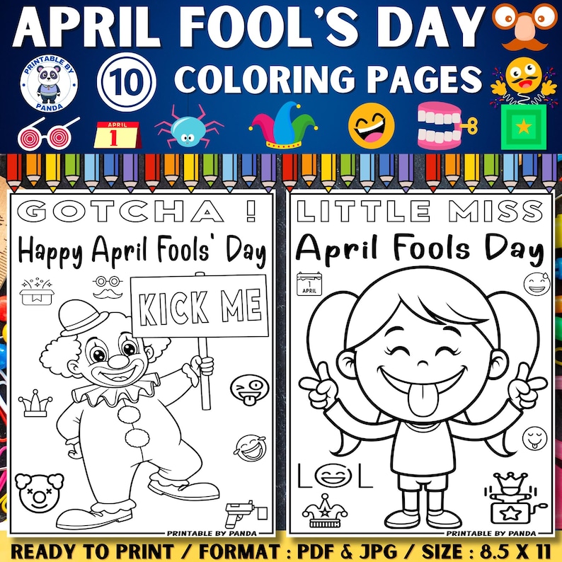 April Fools Day Coloring Pages Sheets - April Fools Day Pranks and ...