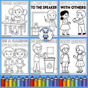 Classroom Rules Coloring Pages: Printable Worksheet (PDF & JPG Files ...