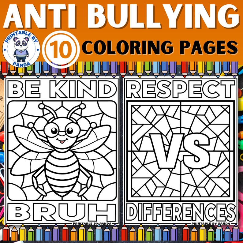 Anti Bullying Day Coloring Pages Sheets Printable | Cyber Bullying ...