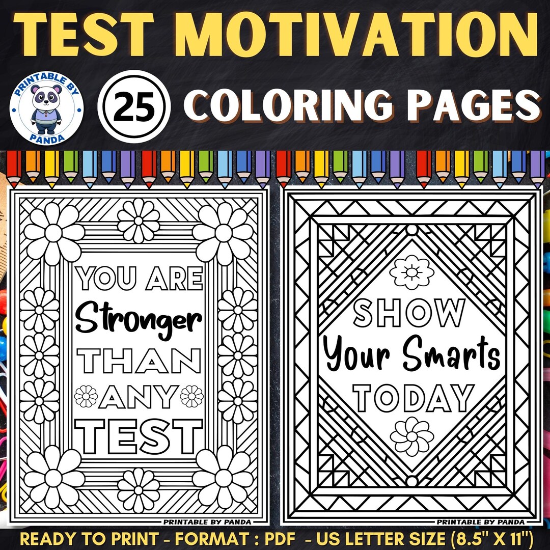 Printable Test Motivation and Encouragement Quotes Coloring Pages ...