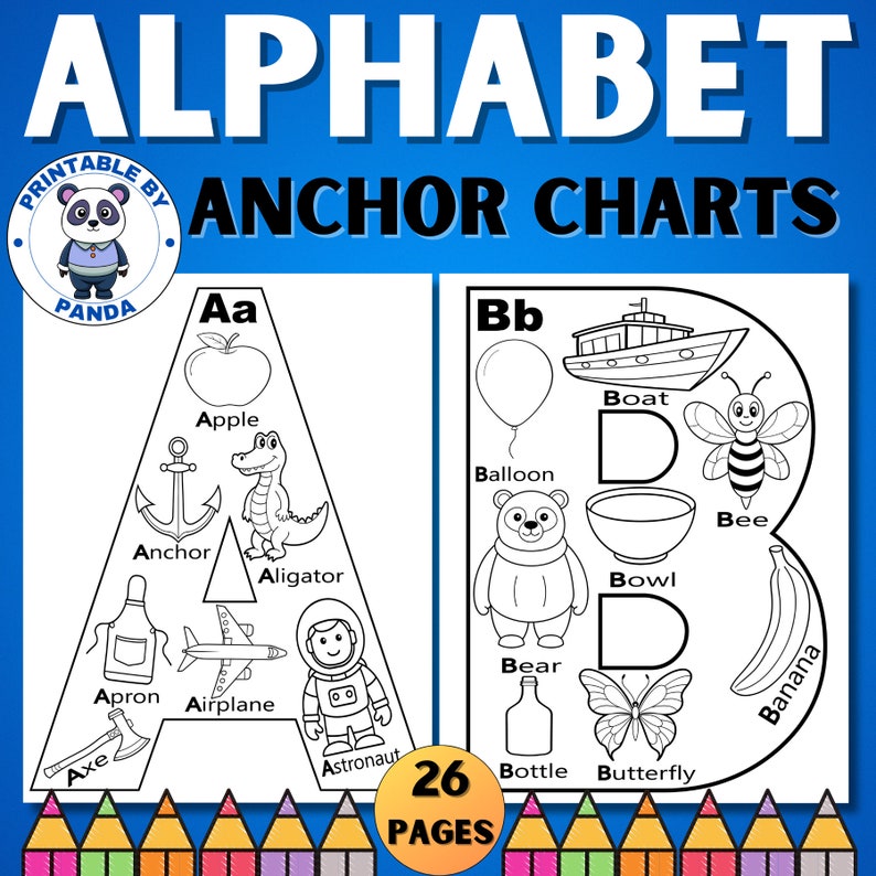 Alphabet Anchor Charts Coloring Pages Beginning Sound for Kindergarten ...