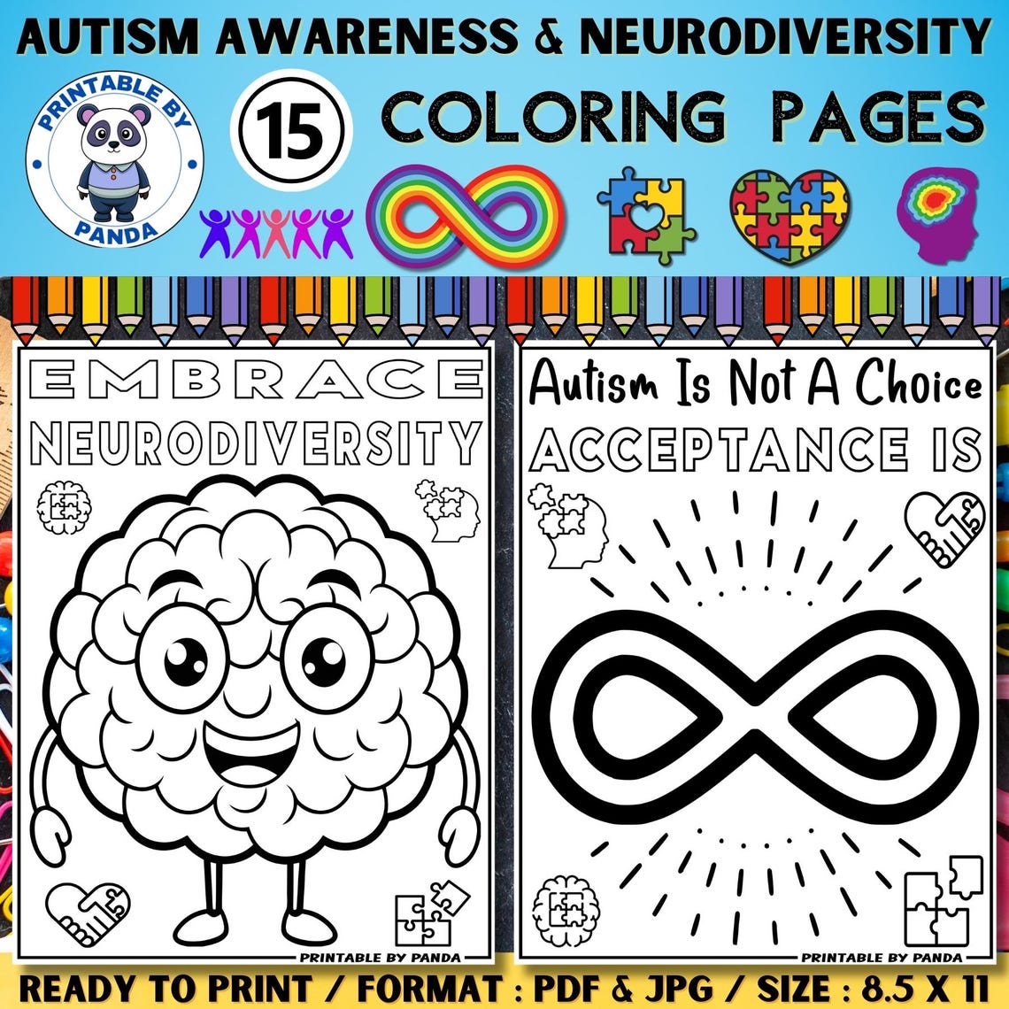 Autism Acceptance Coloring Pages Autism Awareness Coloring Pages Book ...