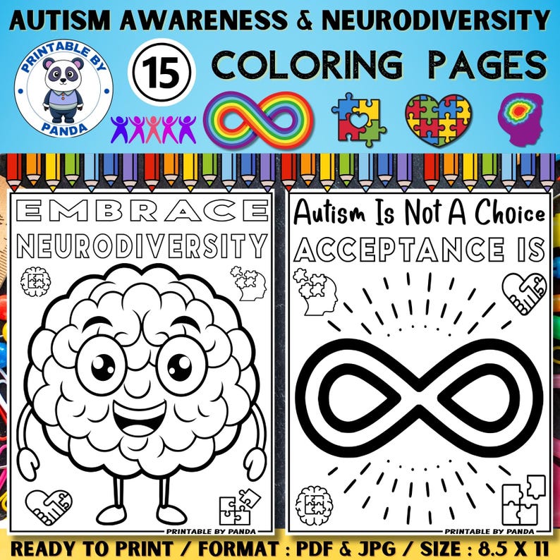 Autism Acceptance Coloring Pages Autism Awareness Coloring Pages Book ...
