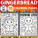 Gingerbread Coloring Pages: Fun Holiday Activity (PDF & JPG) - Etsy