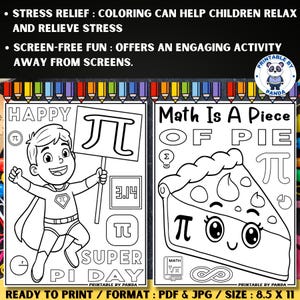 Pi Day Coloring Pages: Math Activity for Kids (digital Download) - Etsy