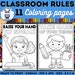 Classroom Rules Coloring Pages: Printable Worksheet (PDF & JPG Files ...