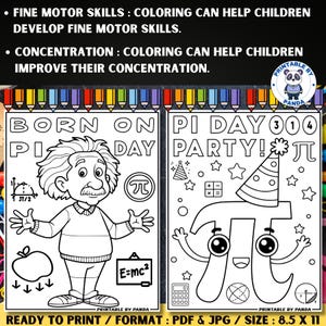 Pi Day Coloring Pages: Math Activity for Kids (digital Download) - Etsy