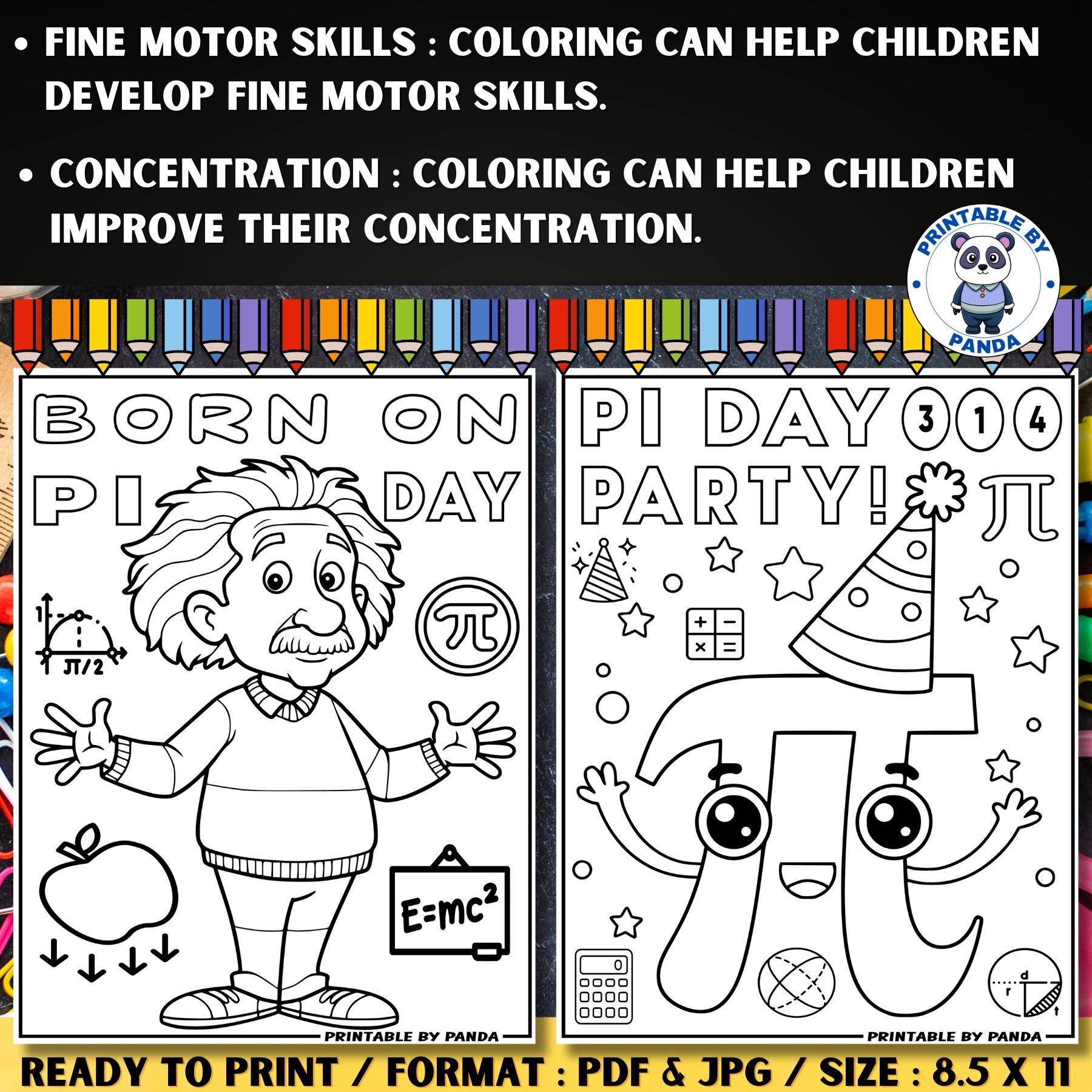 Pi Day Coloring Pages: Math Activity for Kids (digital Download) - Etsy