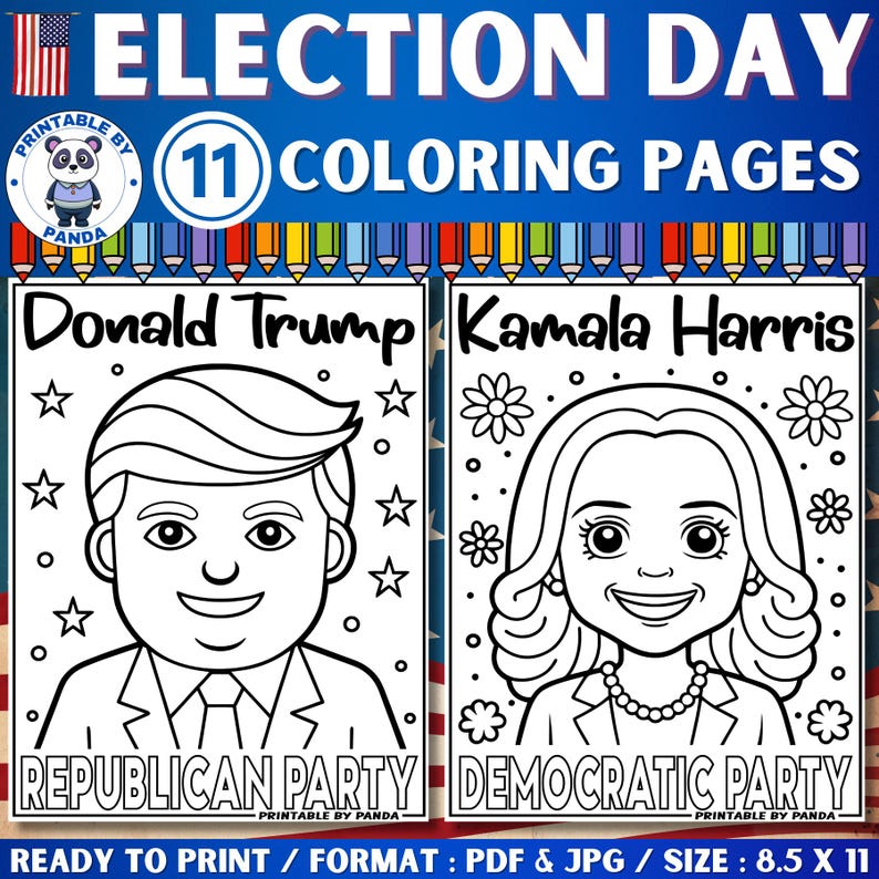 Election Day Coloring Pages: Kids Voting Activities (PDF & JPG) - Etsy