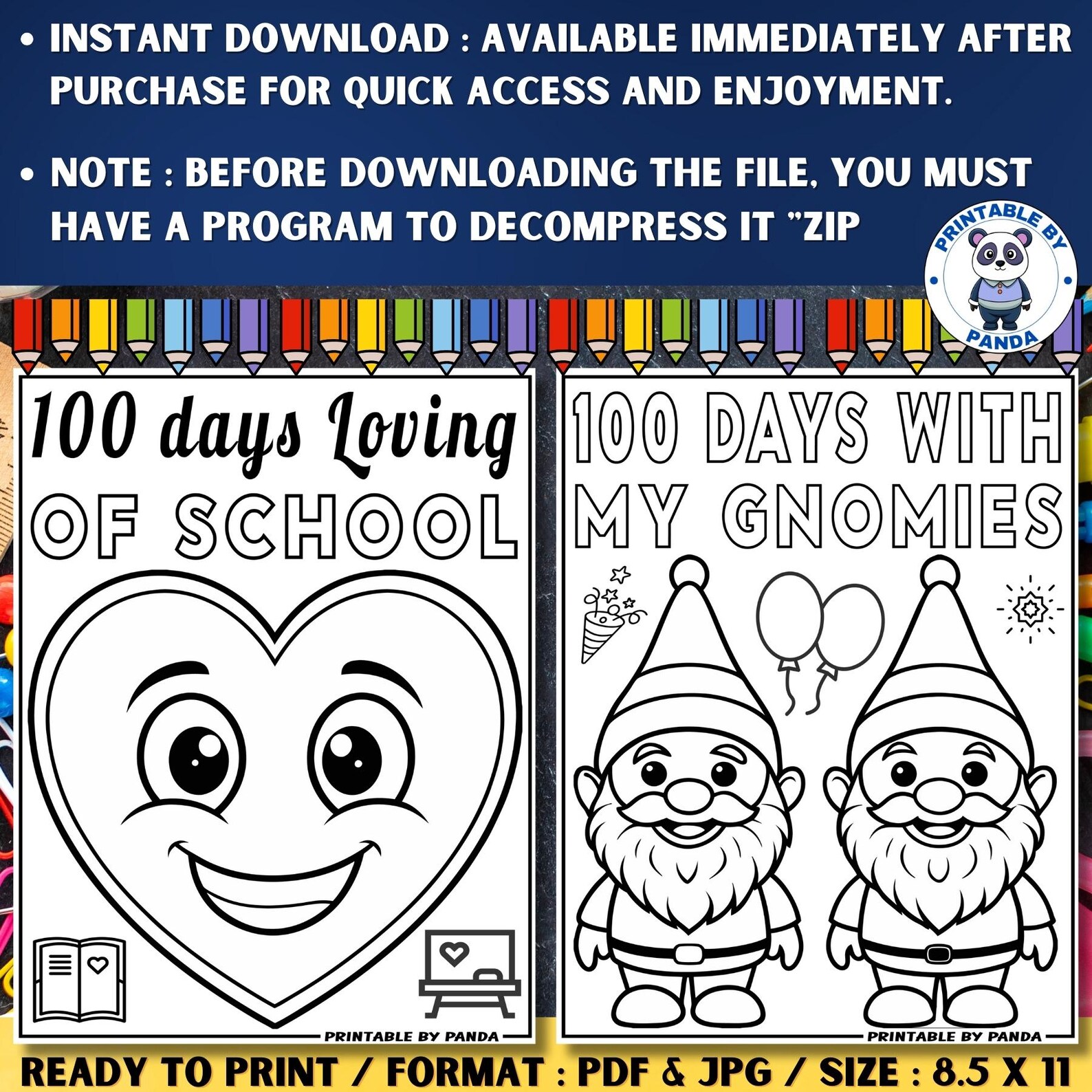 100th Day of School Coloring Pages Sheet Printable : 100 Days of School ...