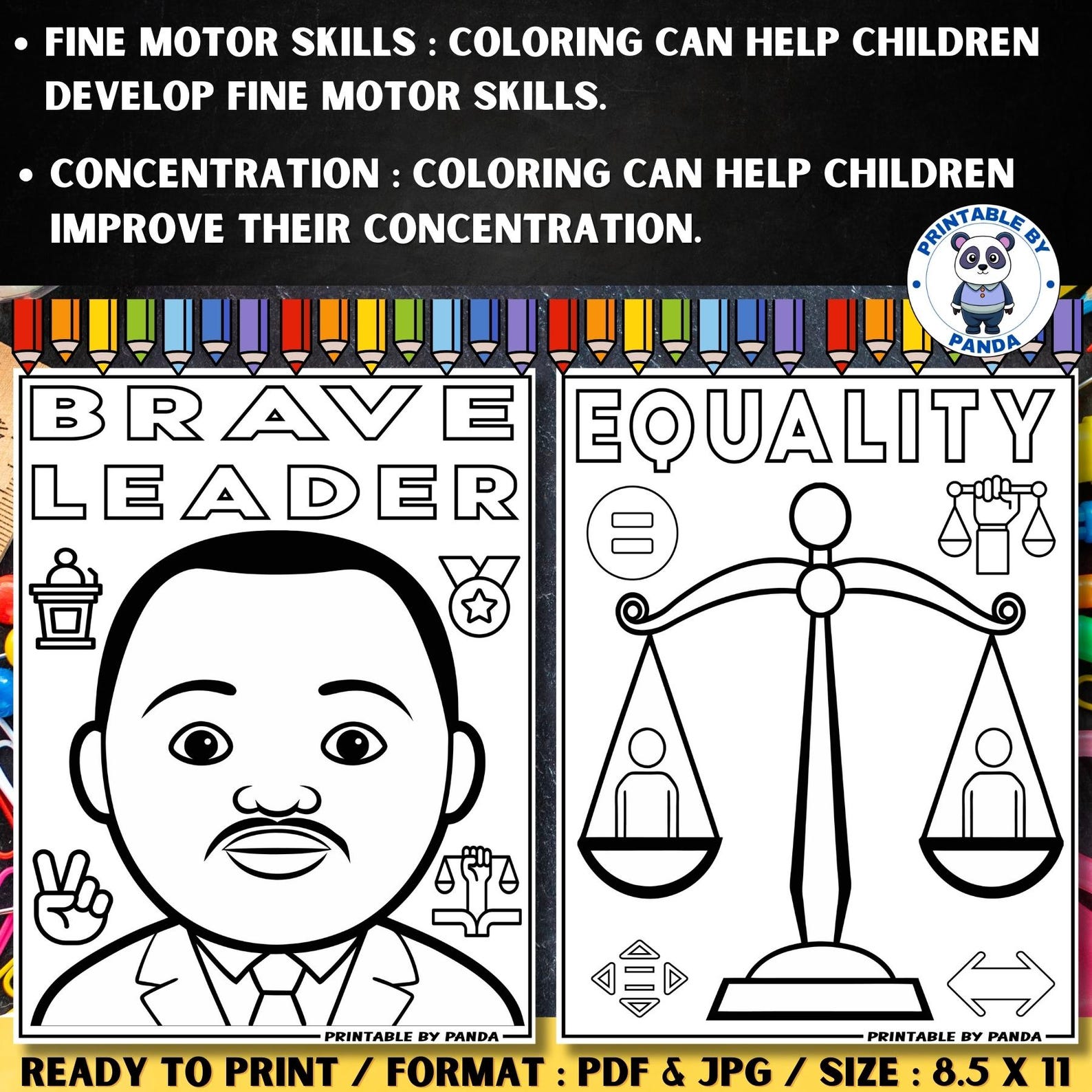 Martin Luther King Jr Mlk Coloring Pages Sheets Printable for ...