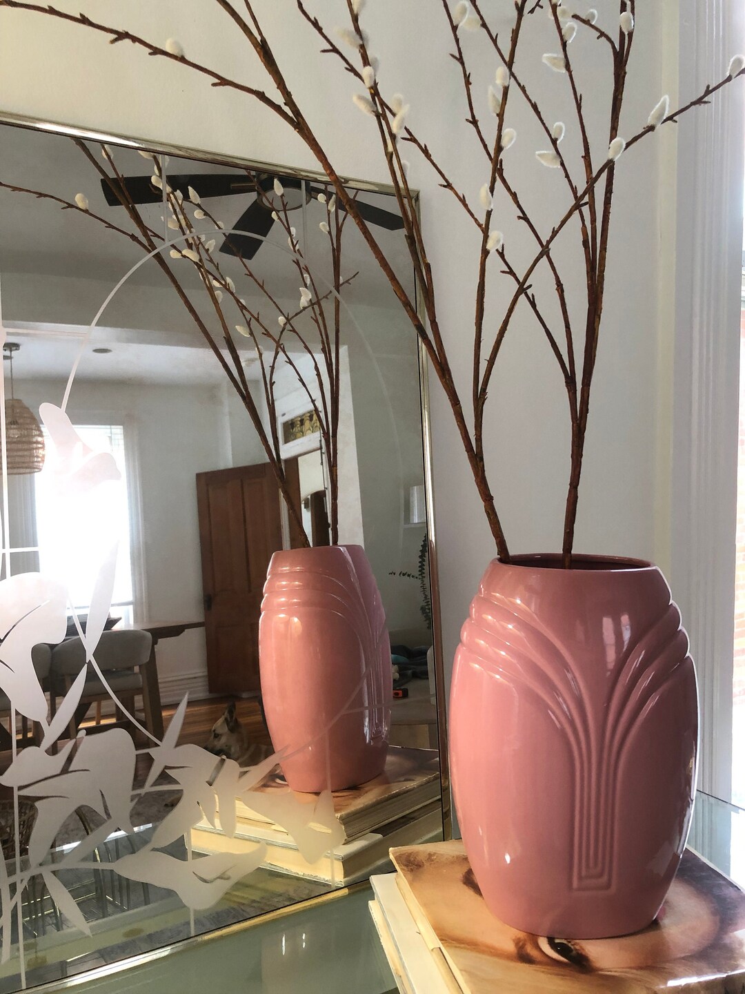 Vintage Ceramic Post Modern Mauve Vase 1980s - Etsy