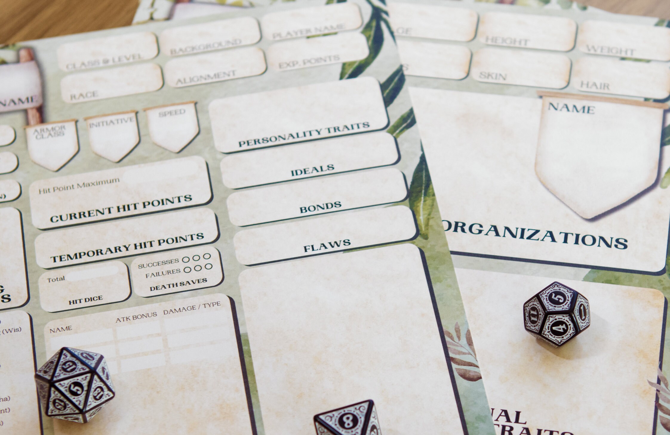 Dnd 5e Character Sheet "forest Forage" | Fillable + Printable Pdfs ...