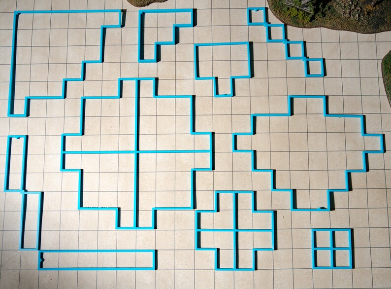 Area of Effect Grid Frames (set of 10) - Dungeons and Dragons, Tabletop ...
