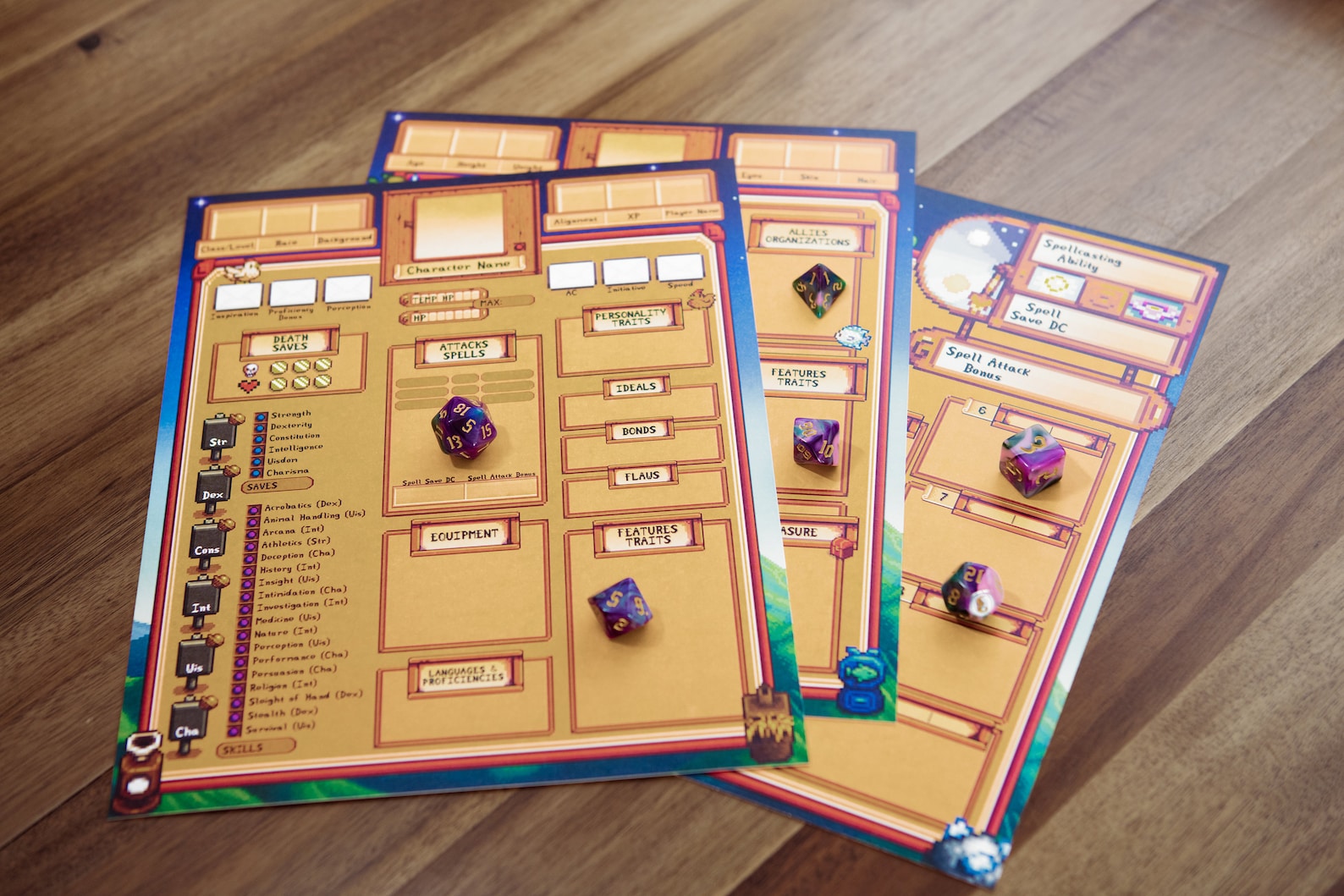 Dnd 5e Character Sheet "pelican Town" | Stardew Valley Theme | Fillable ...