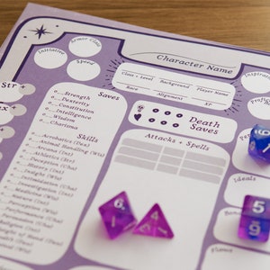 Dnd 5e Character Sheet "tarot Wisdom" | Fillable + Printable Pdfs Color ...