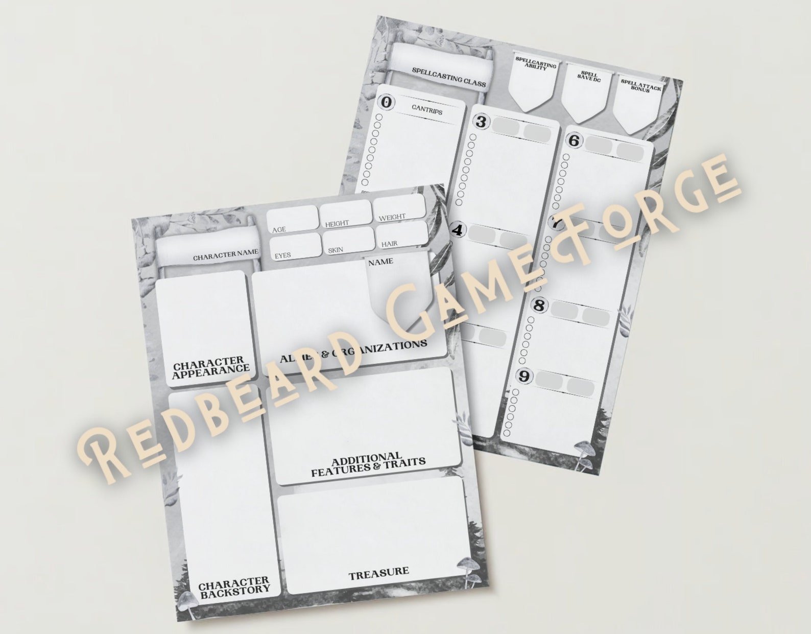 Dnd 5e Character Sheet "forest Forage" | Fillable + Printable Pdfs ...