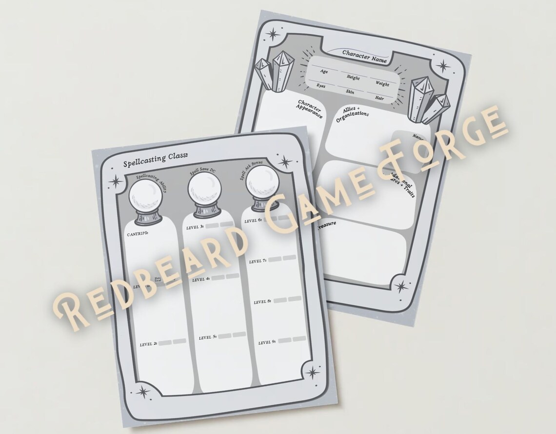 Dnd 5e Character Sheet "tarot Wisdom" | Fillable + Printable Pdfs Color ...