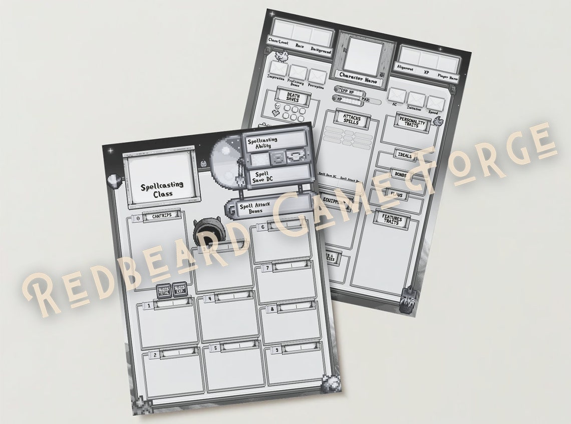 Dnd 5e Character Sheet "pelican Town" | Stardew Valley Theme | Fillable ...