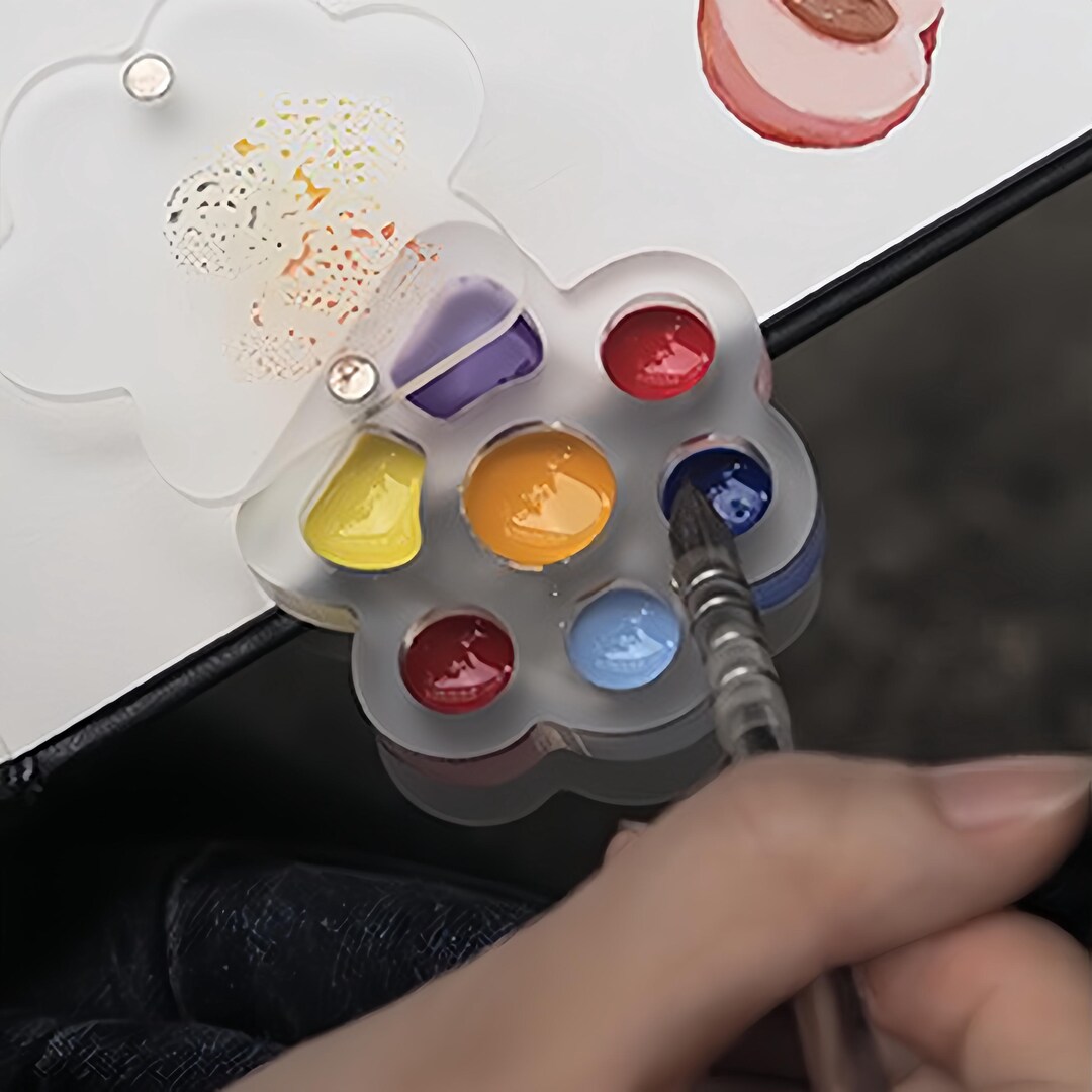 Cat Paw Acrylic Mini Palette, Travel Watercolor Set - Etsy