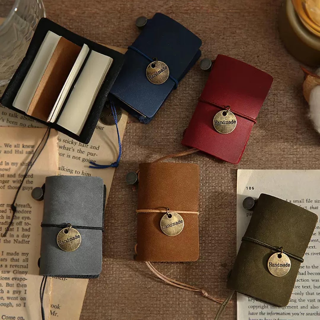 Mini Leather Handbook, Miniature Pocket Book, Sketchbook, Journal ...